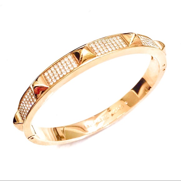 Michael Kors | Jewelry | Michael Kors Crystal Pyramid Hinged Bangle ...